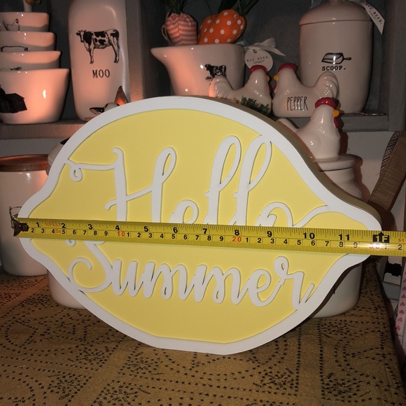 Senseco Group | Accents | Hello Summer Lemon Shaped Wood Sign | Poshmark